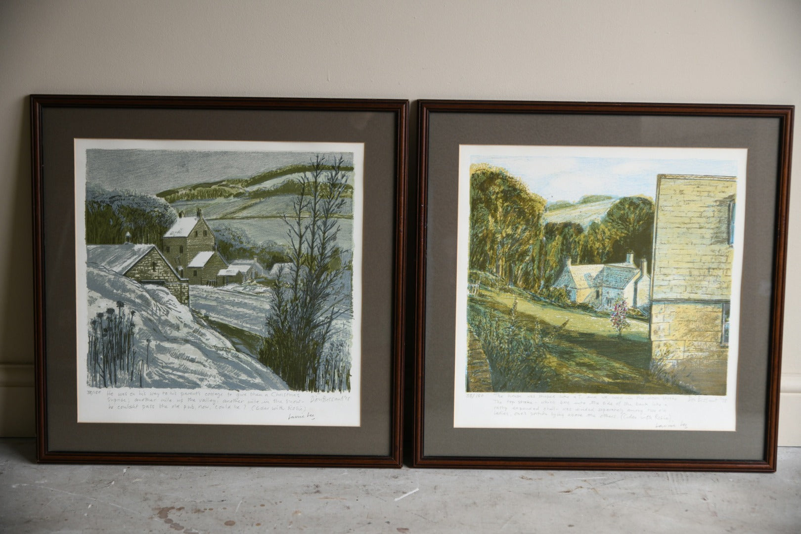 Pair Don Bessant Lithographs - Cider with Rosie Excerpt – Kernow Furniture