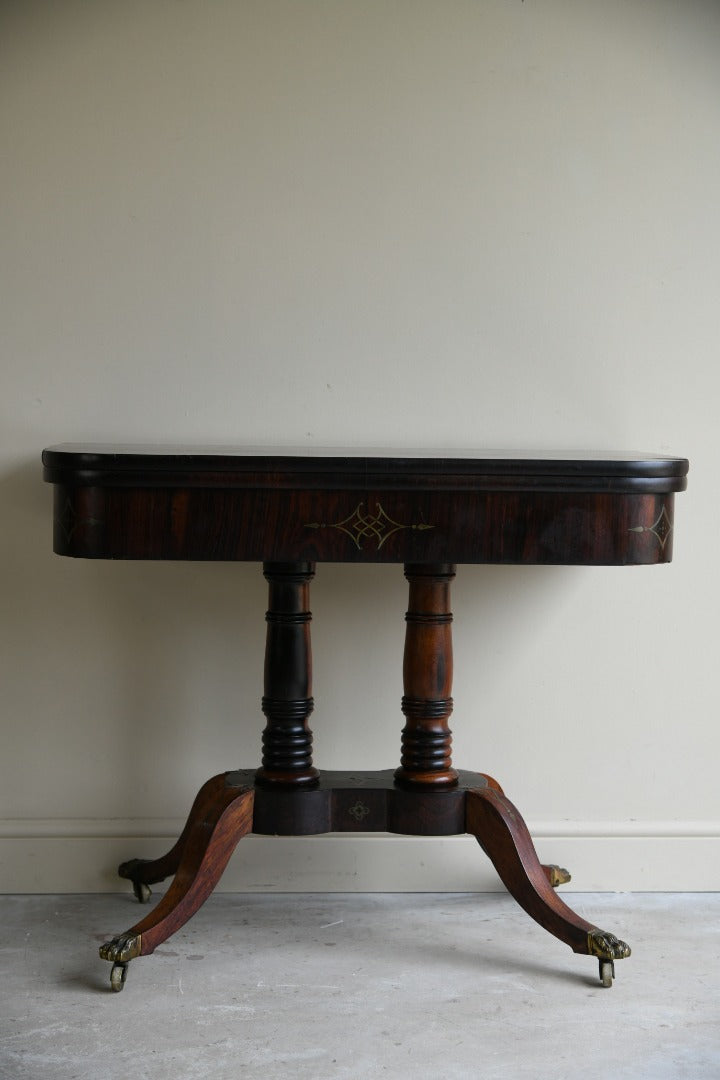 Antique Rosewood Card Table – Kernow Furniture