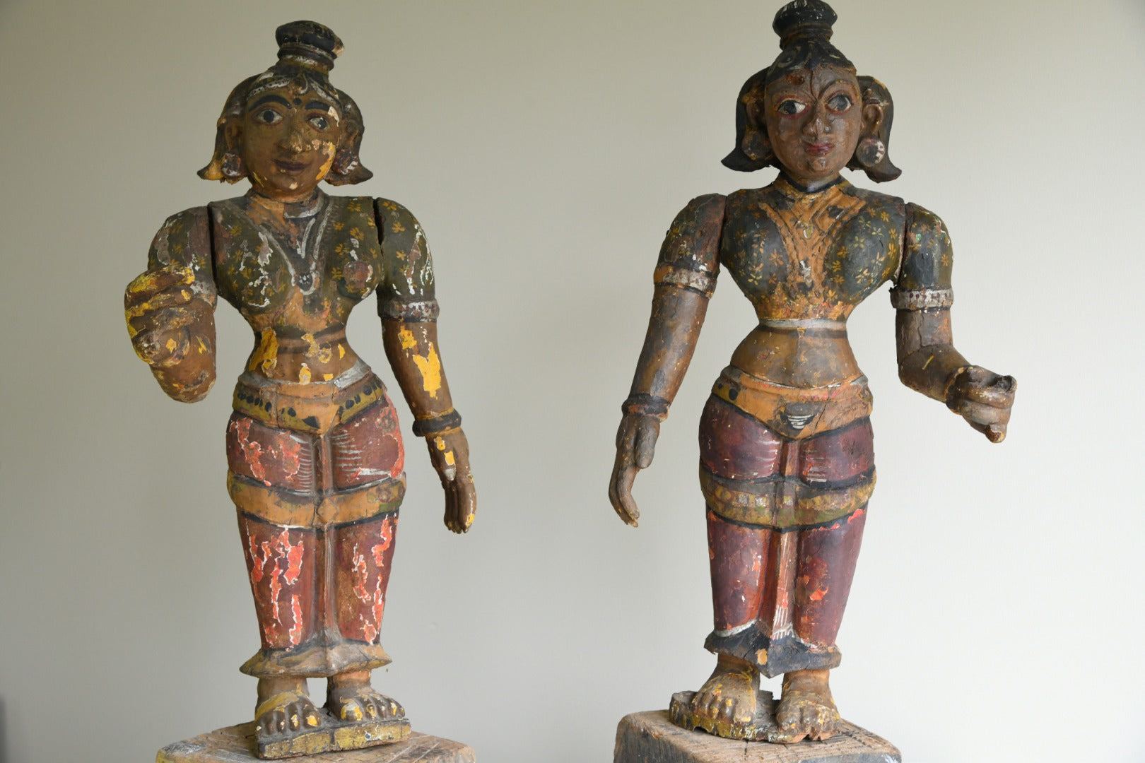 Pair Indian Temple Figures – Kernow Furniture