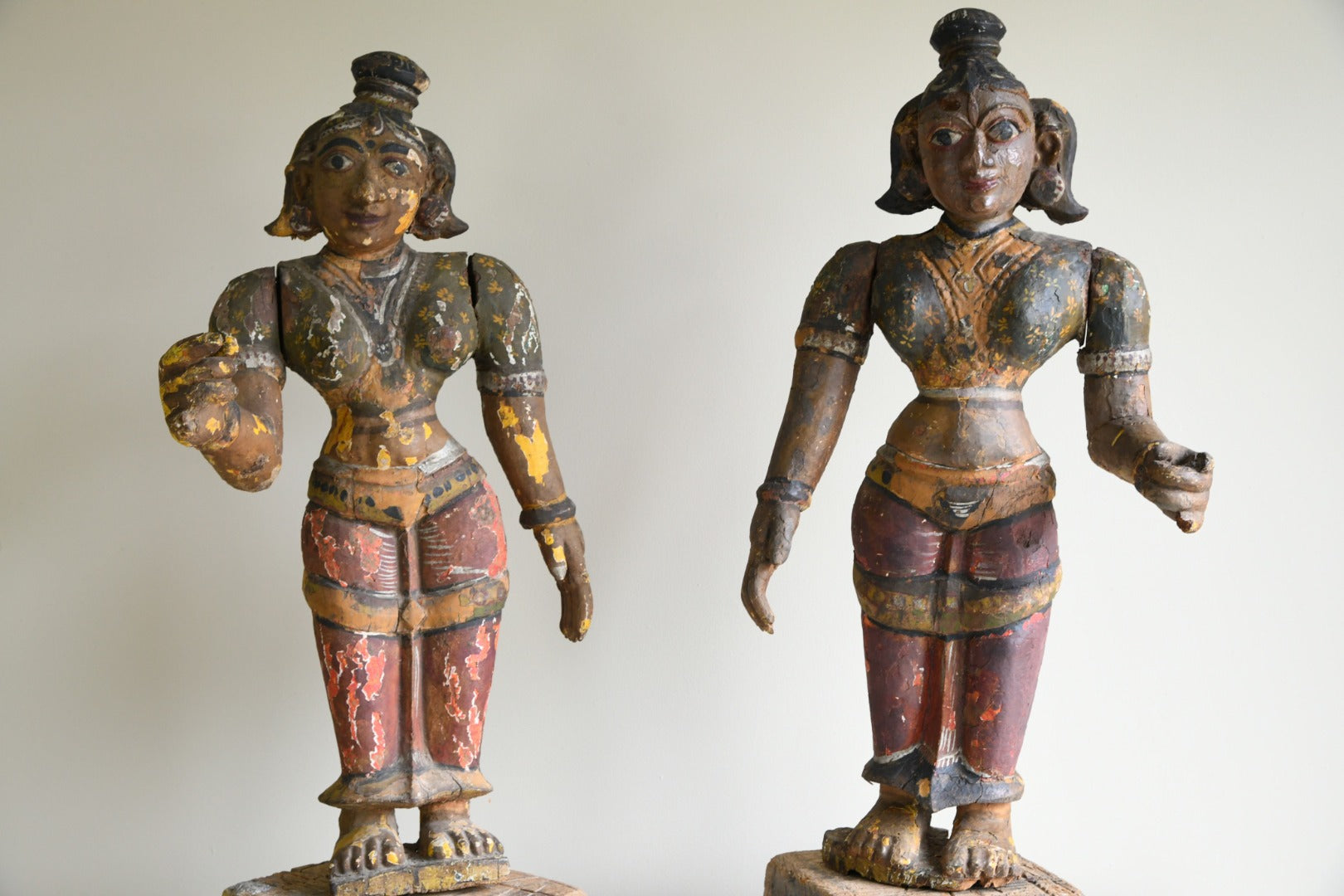 Pair Indian Temple Figures – Kernow Furniture