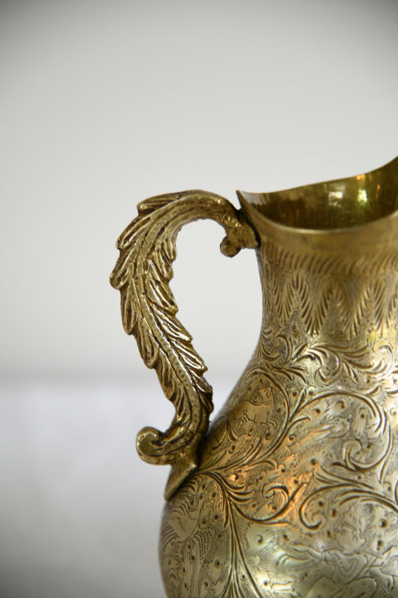Pair Engraved Indian Brass Jugs – Kernow Furniture
