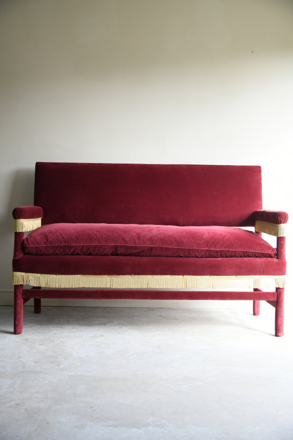 Upholstered Red Velvet Bench – Kernow Furniture