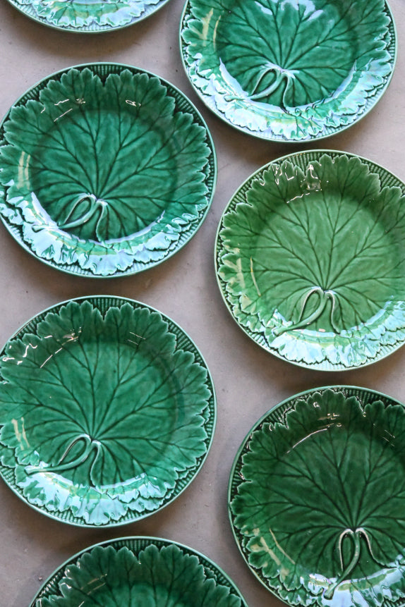 9 Wedgwood Green Leaf Plates – Kernow Furniture