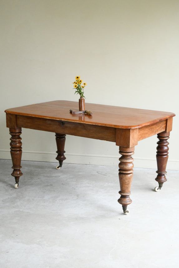 Victorian Pine & Mahogany Extending Dining Table – Kernow Furniture