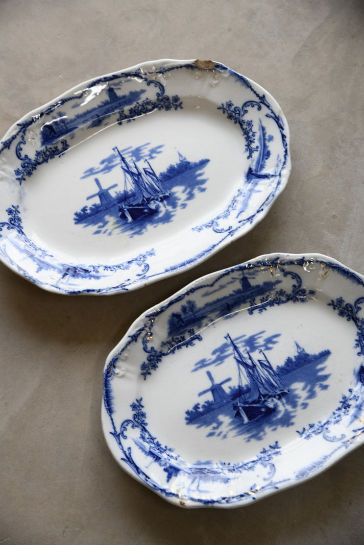 Pair Delph Plates – Kernow Furniture