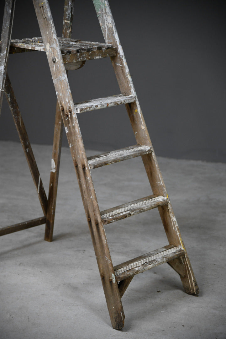 Vintage Wooden Small Step Ladders – Kernow Furniture