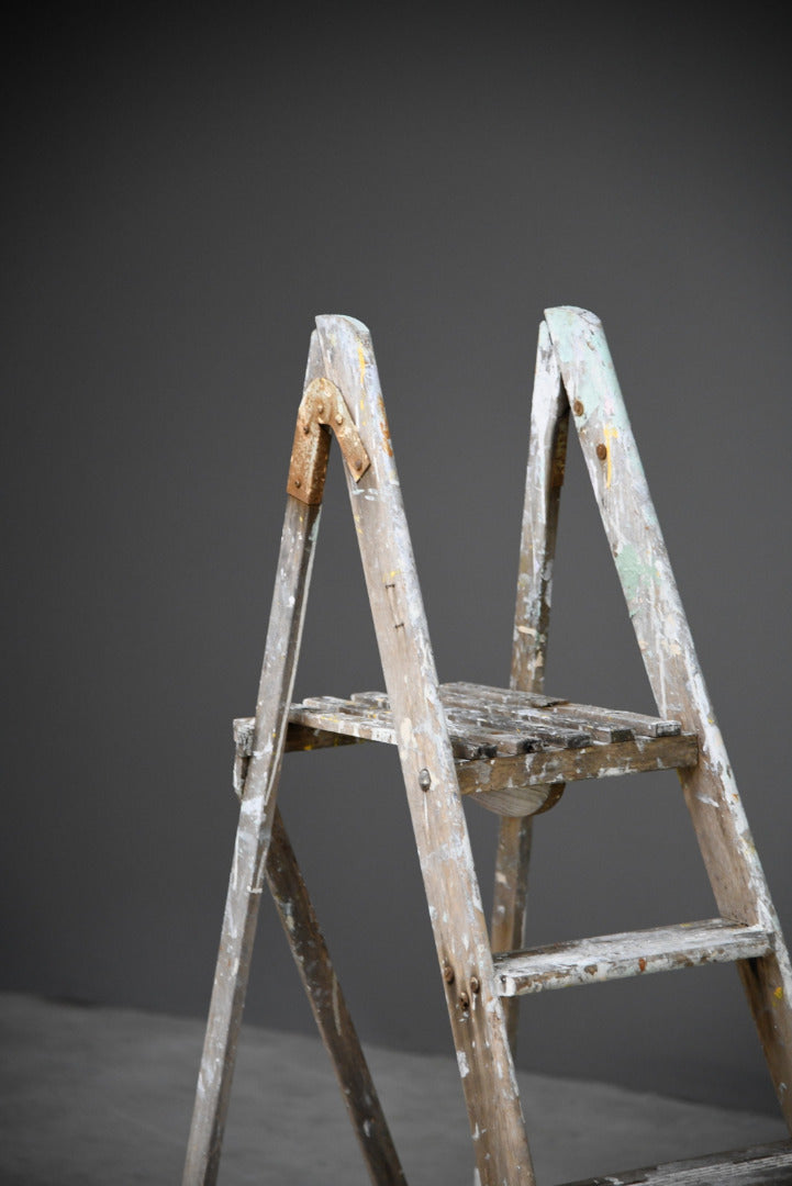 Vintage Wooden Small Step Ladders – Kernow Furniture