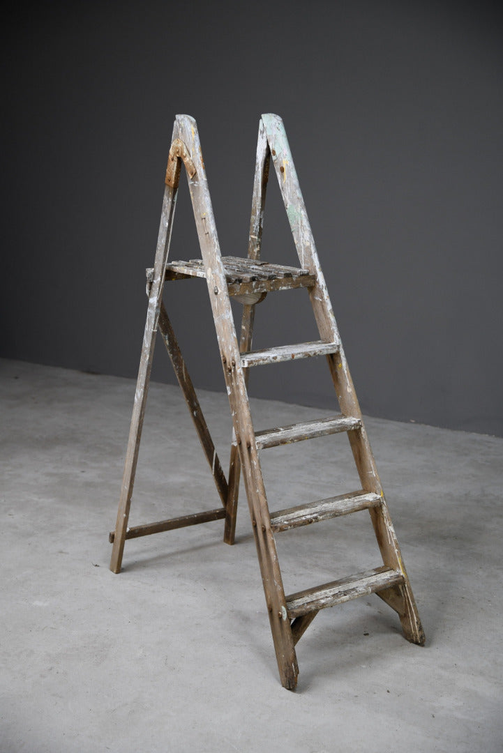 Vintage Wooden Small Step Ladders – Kernow Furniture