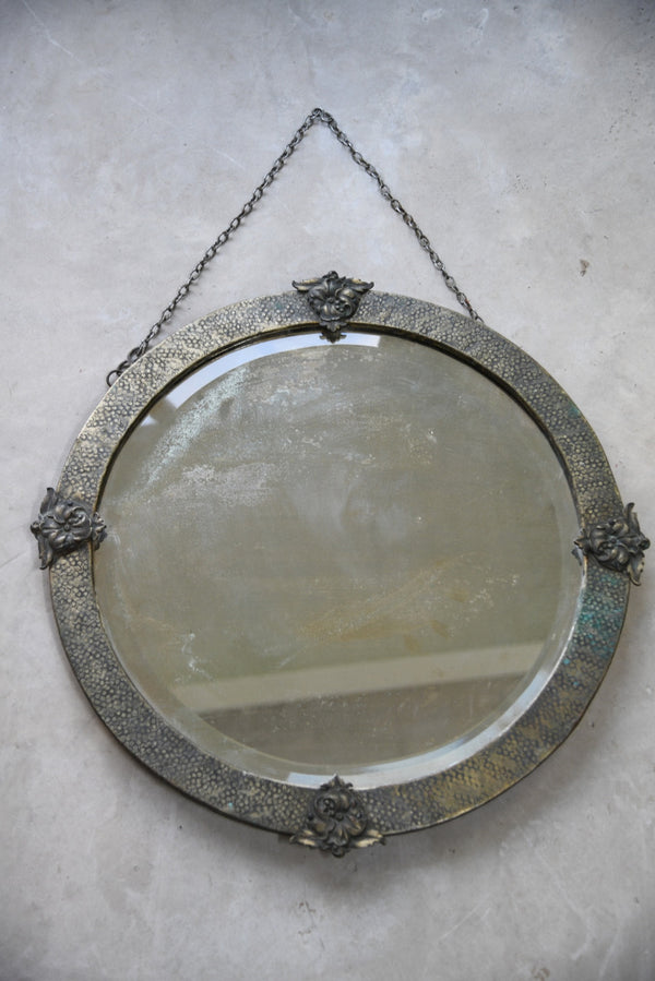 White Metal Round Mirror – Kernow Furniture