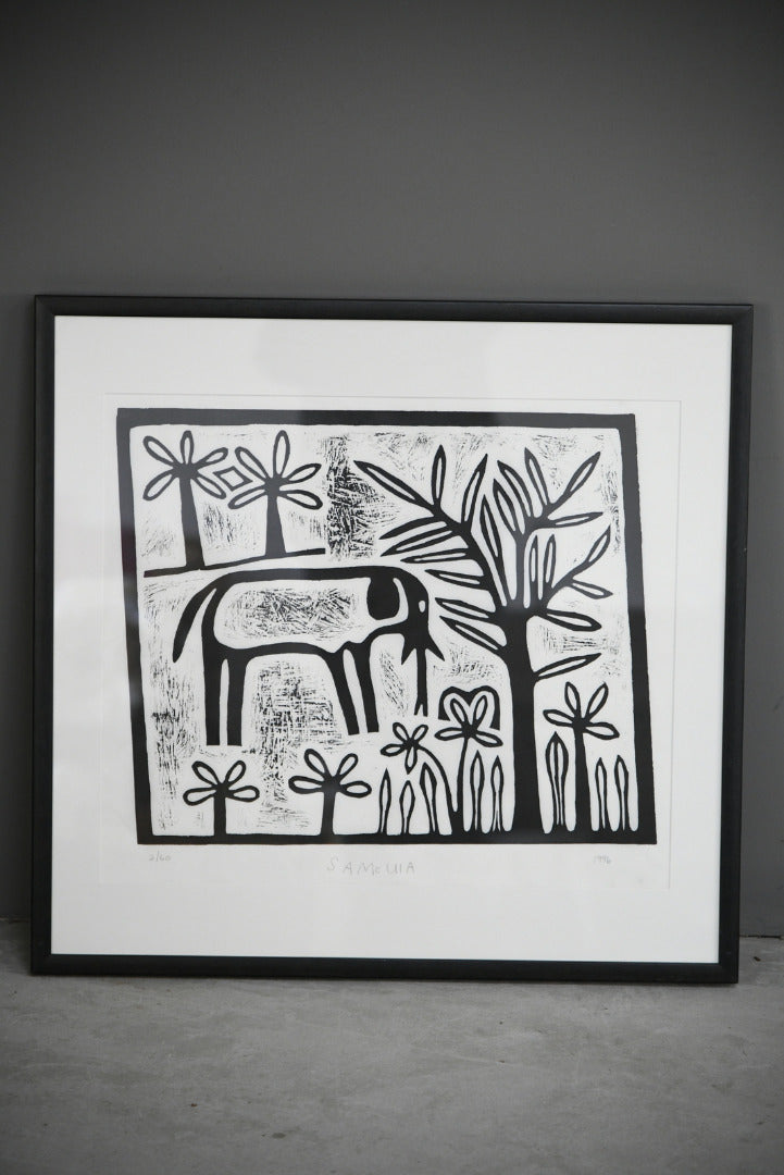 African Linocut Print - Samcuia – Kernow Furniture