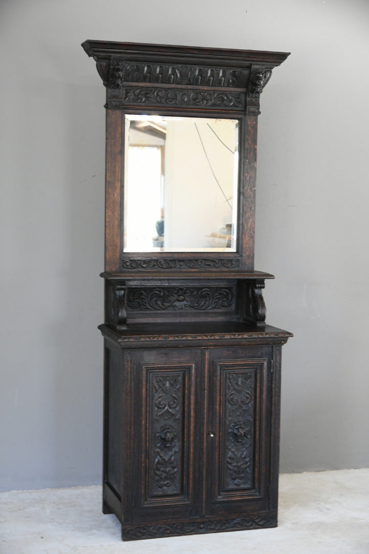 Antique Carved Oak Mirror Back Dresser – Kernow Furniture