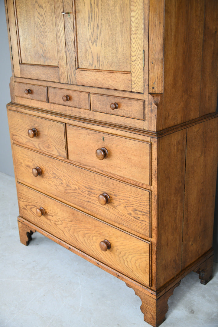 Antique Style Large Farmhouse Country Oak Linen Press – Kernow Furniture