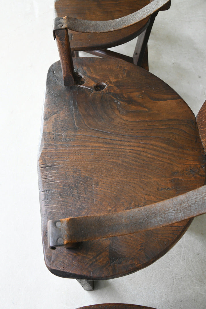 6 Arts & Crafts Carved Oak Chairs – Kernow Furniture