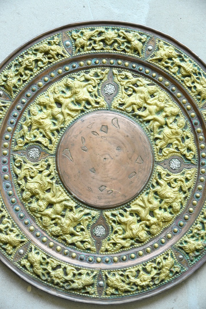 Indian Decorative Copper and Brass Tray – Kernow Furniture