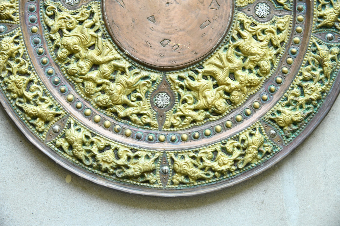 Indian Decorative Copper and Brass Tray – Kernow Furniture