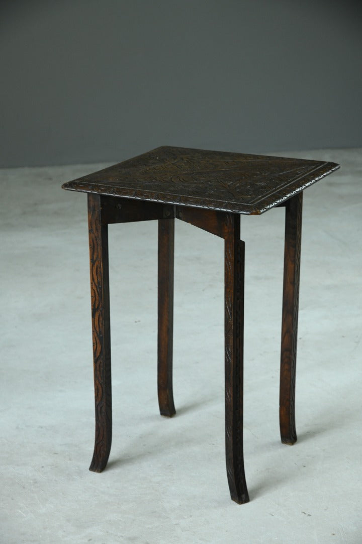 Carved Oak Envelope Table – Kernow Furniture