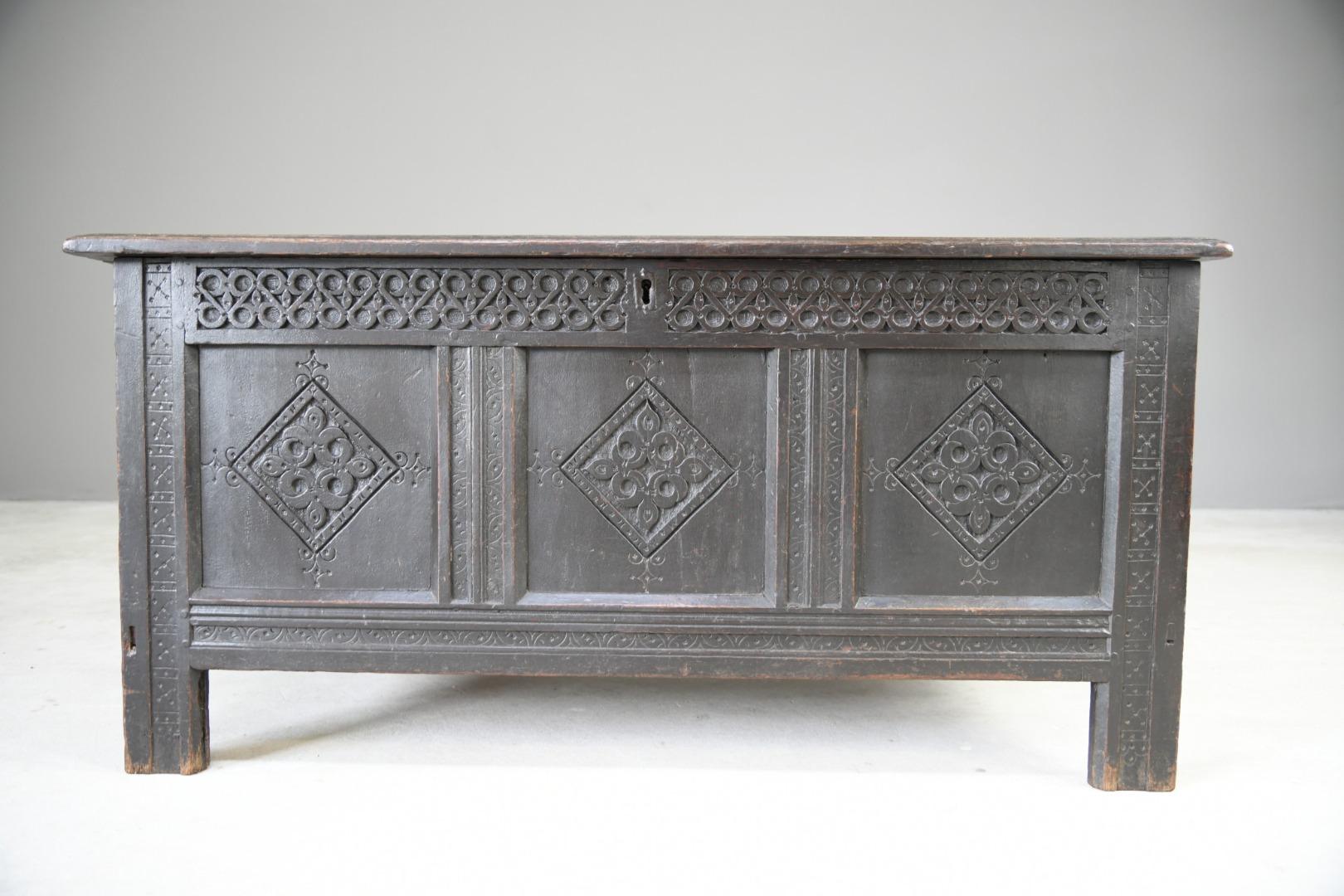 Charles II Oak Panel Chest – Kernow Furniture