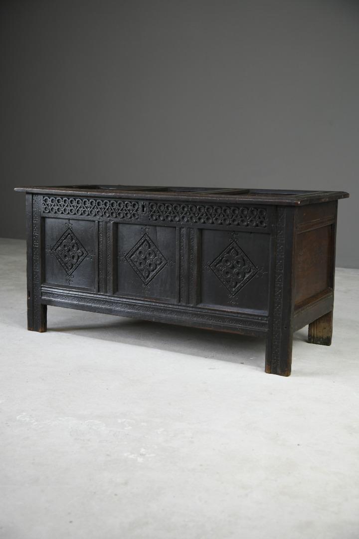 Charles II Oak Panel Chest – Kernow Furniture