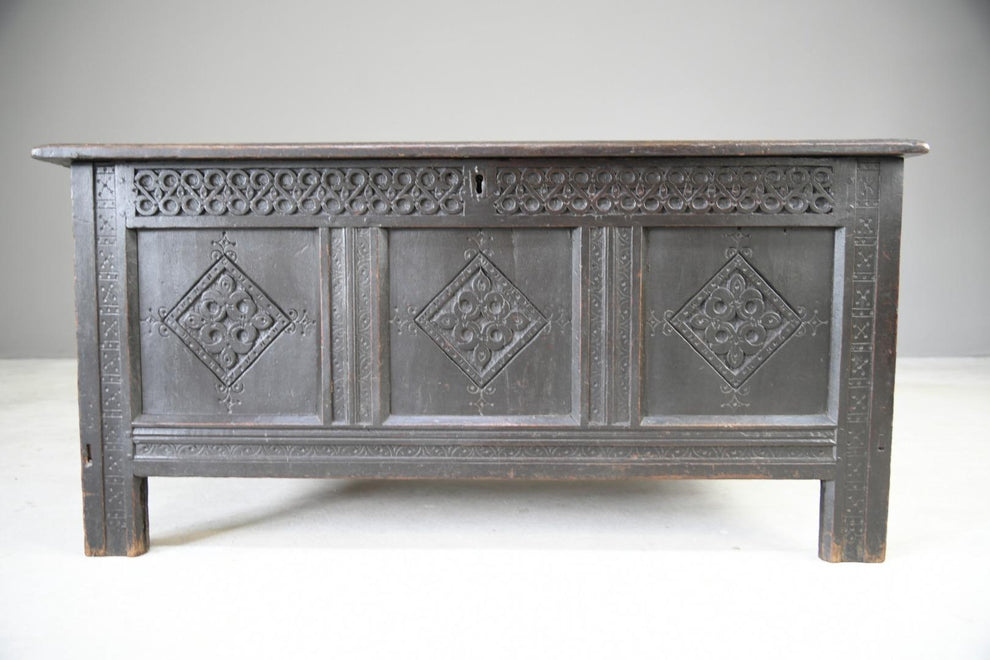 Charles II Oak Panel Chest – Kernow Furniture