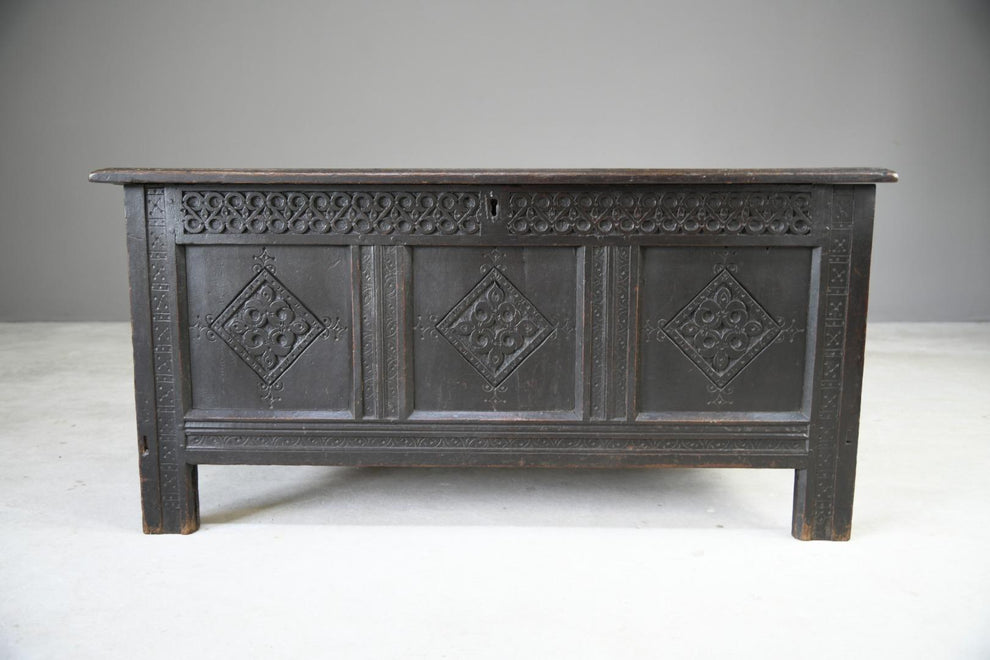 Charles II Oak Panel Chest – Kernow Furniture