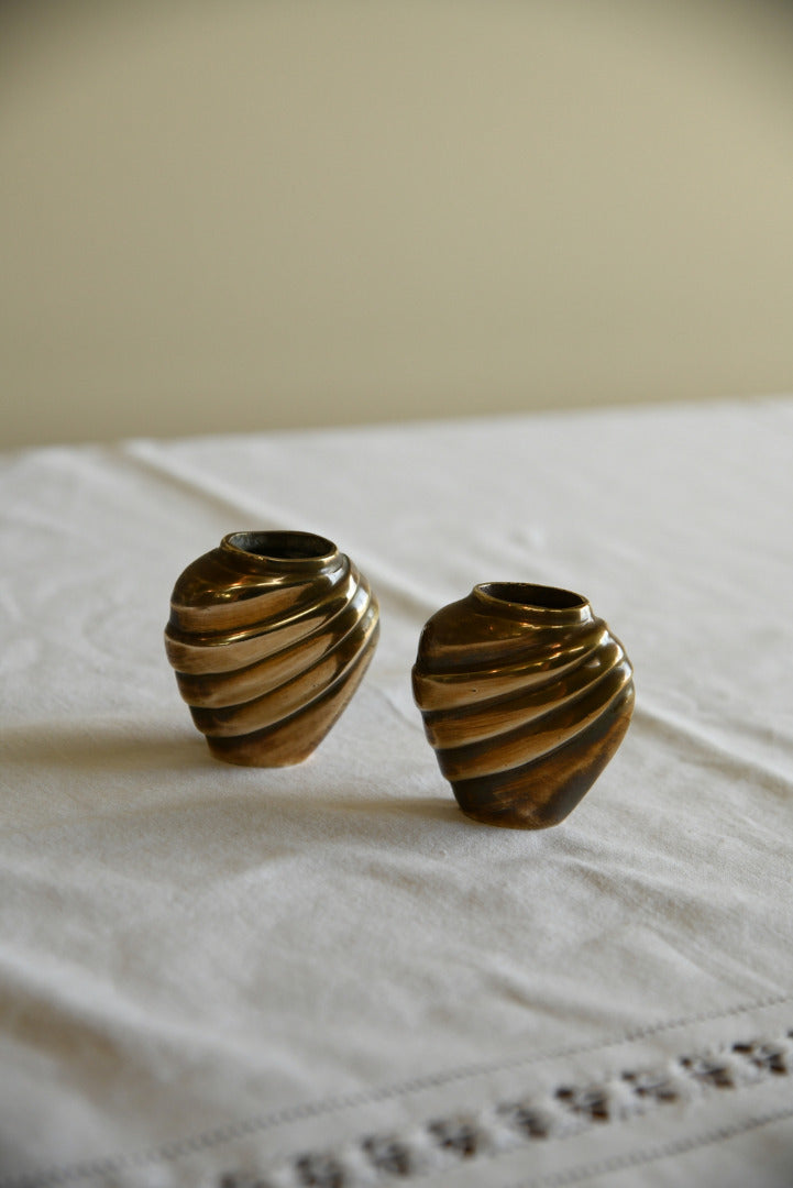 Pair Small Brass Vase – Kernow Furniture