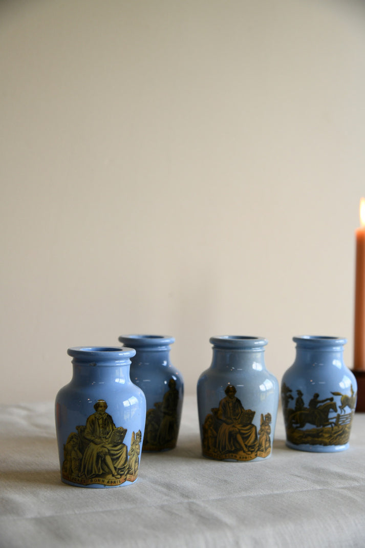 4 x Victorian Prattware Meat Paste Jars – Kernow Furniture