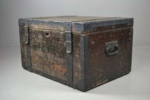 Antique Victorian Oak & Metal Bound Silver Chest Trunk – Kernow Furniture