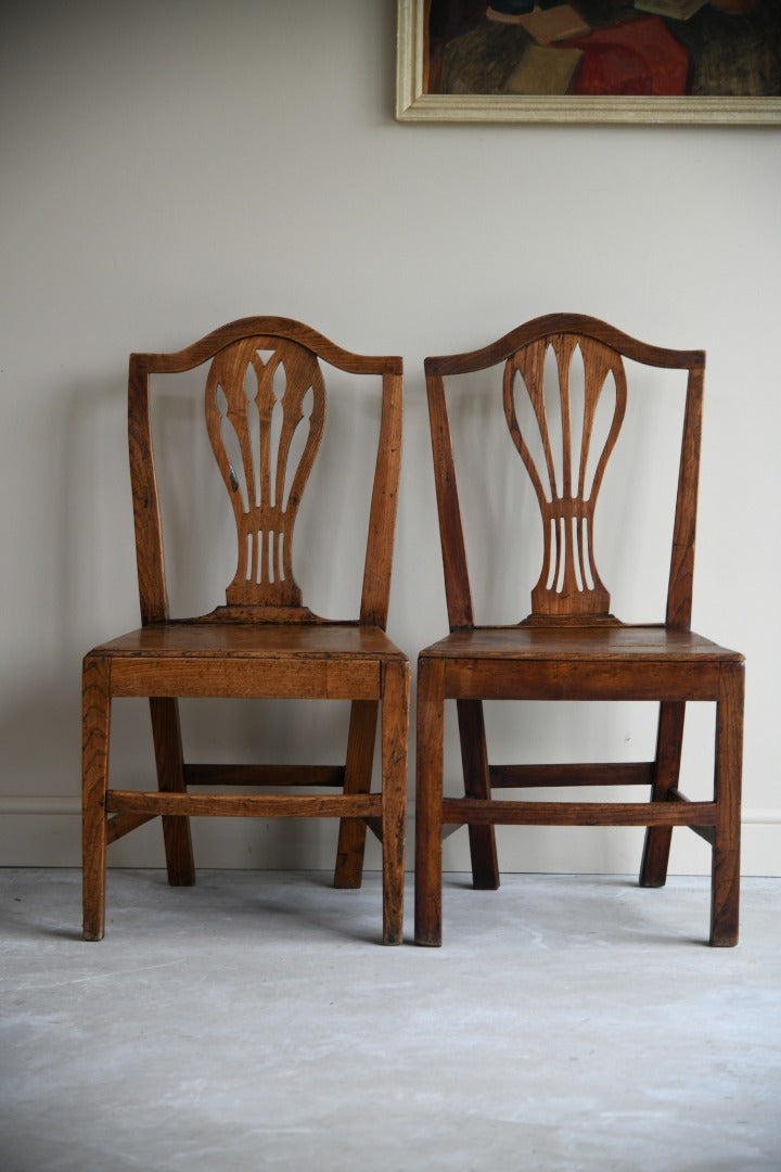 Pair Georgian Elm Chairs – Kernow Furniture