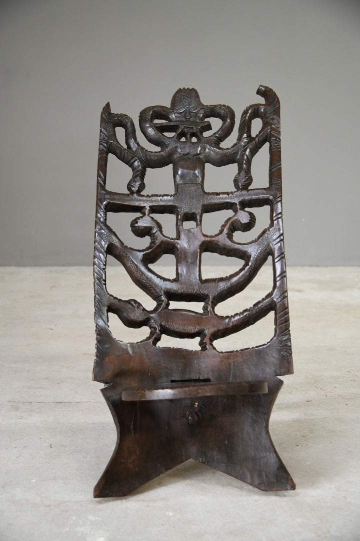 Carved African Palaver Chair – Kernow Furniture