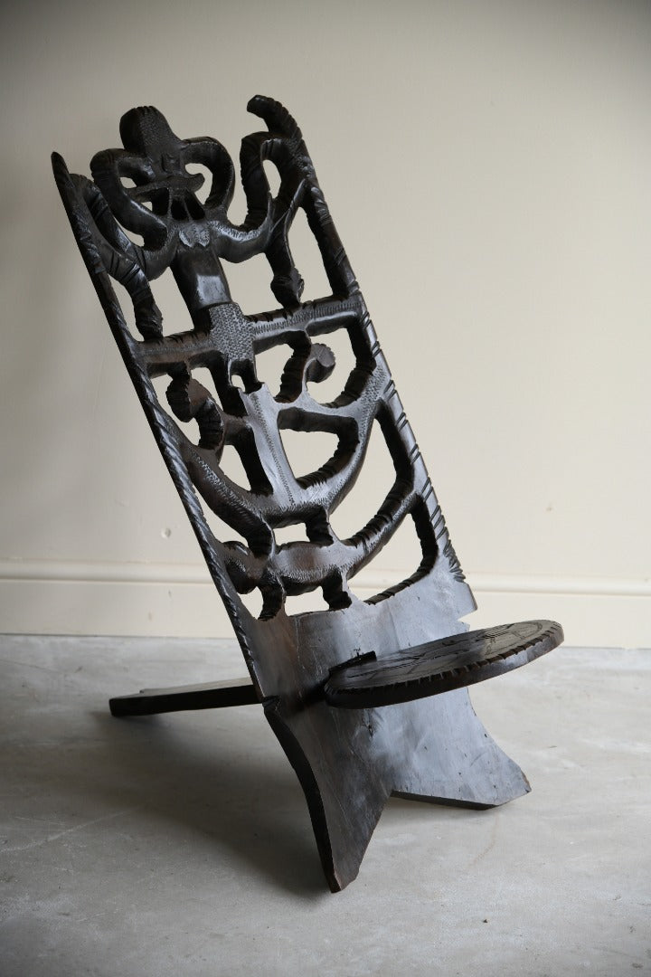 Carved African Palaver Chair – Kernow Furniture