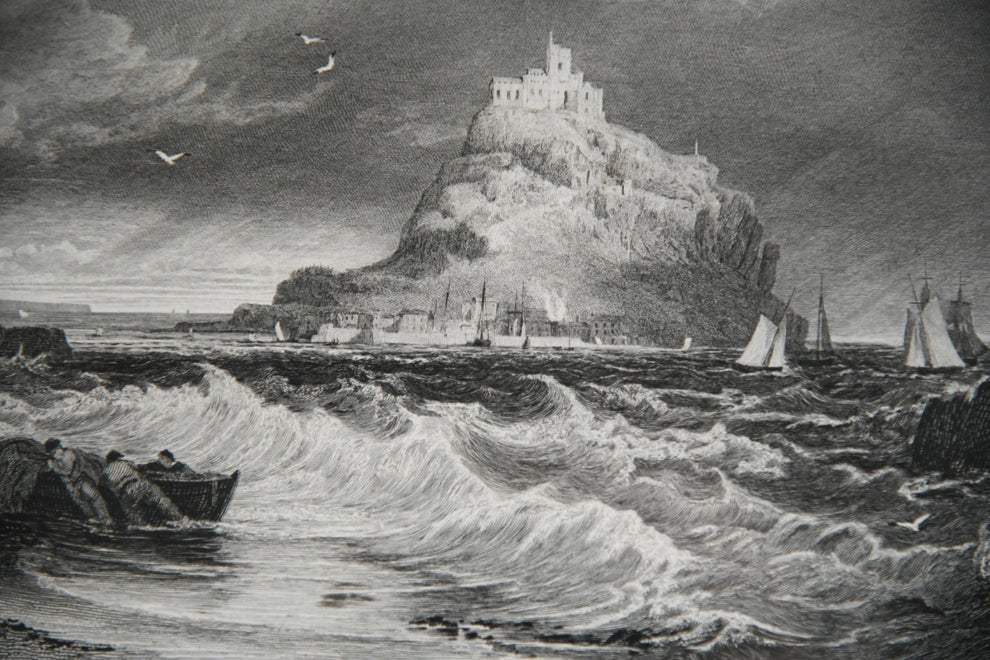 Engraving of St Michaels Mount – Kernow Furniture