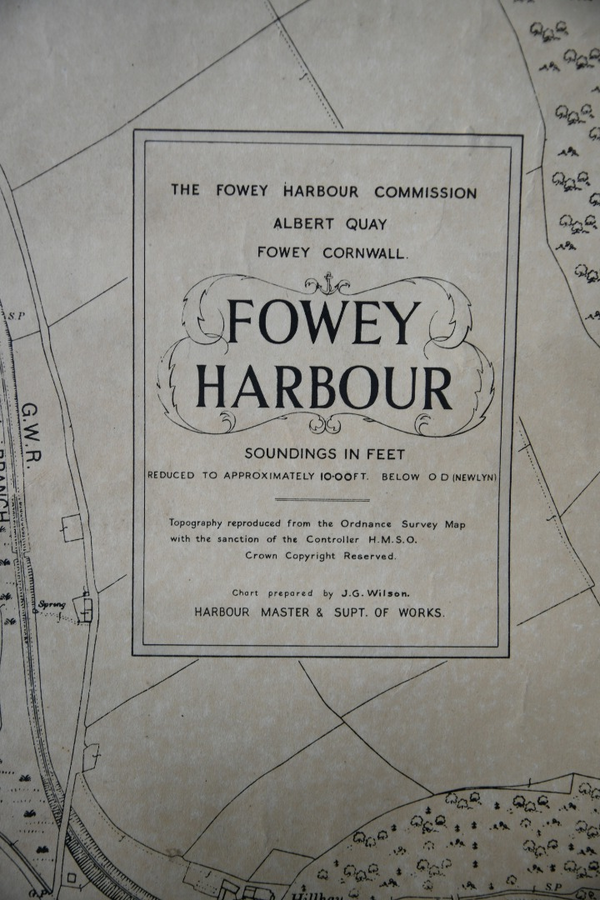 Vintage Fowey Town Map & Sea Chart – Kernow Furniture