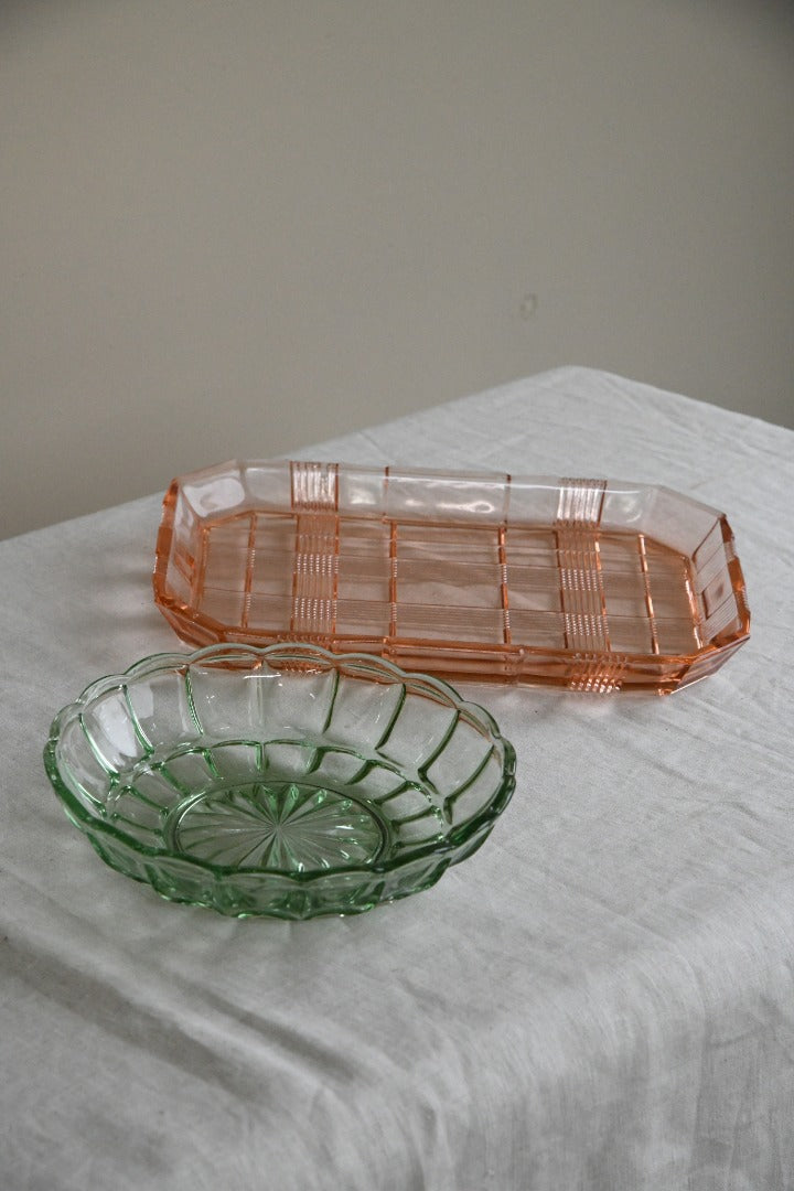 Vintage Coloured Glass Dishes – Kernow Furniture