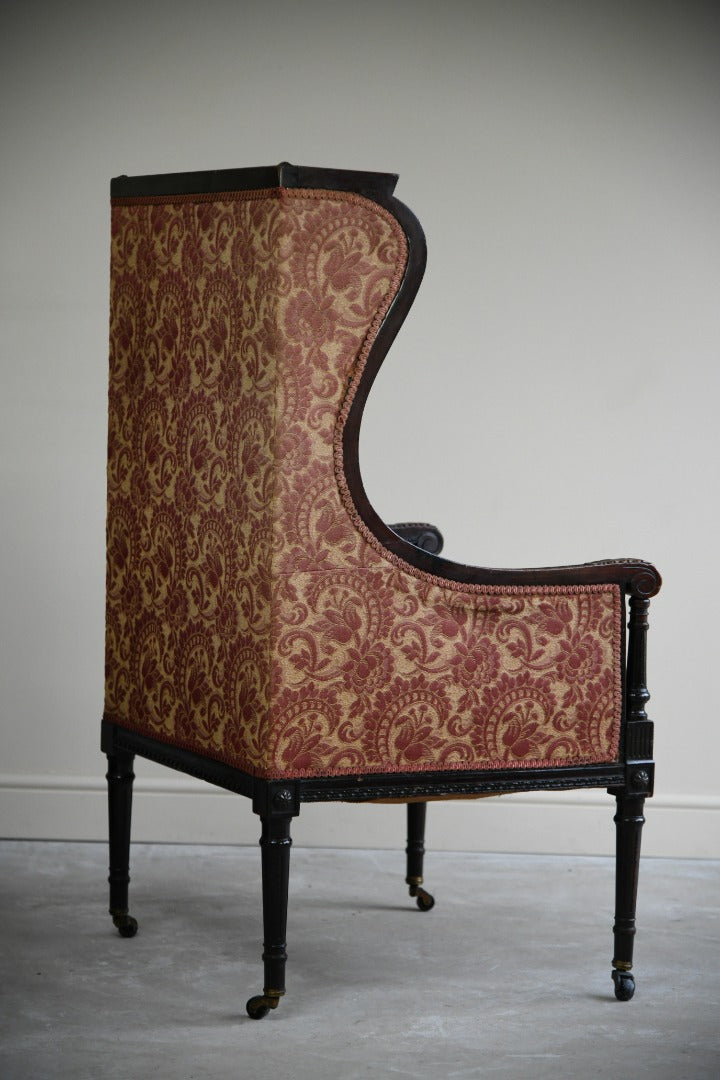 Antique Upholstered Wing Back Armchair – Kernow Furniture
