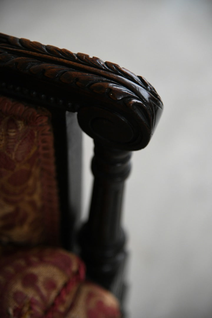 Antique Upholstered Wing Back Armchair – Kernow Furniture