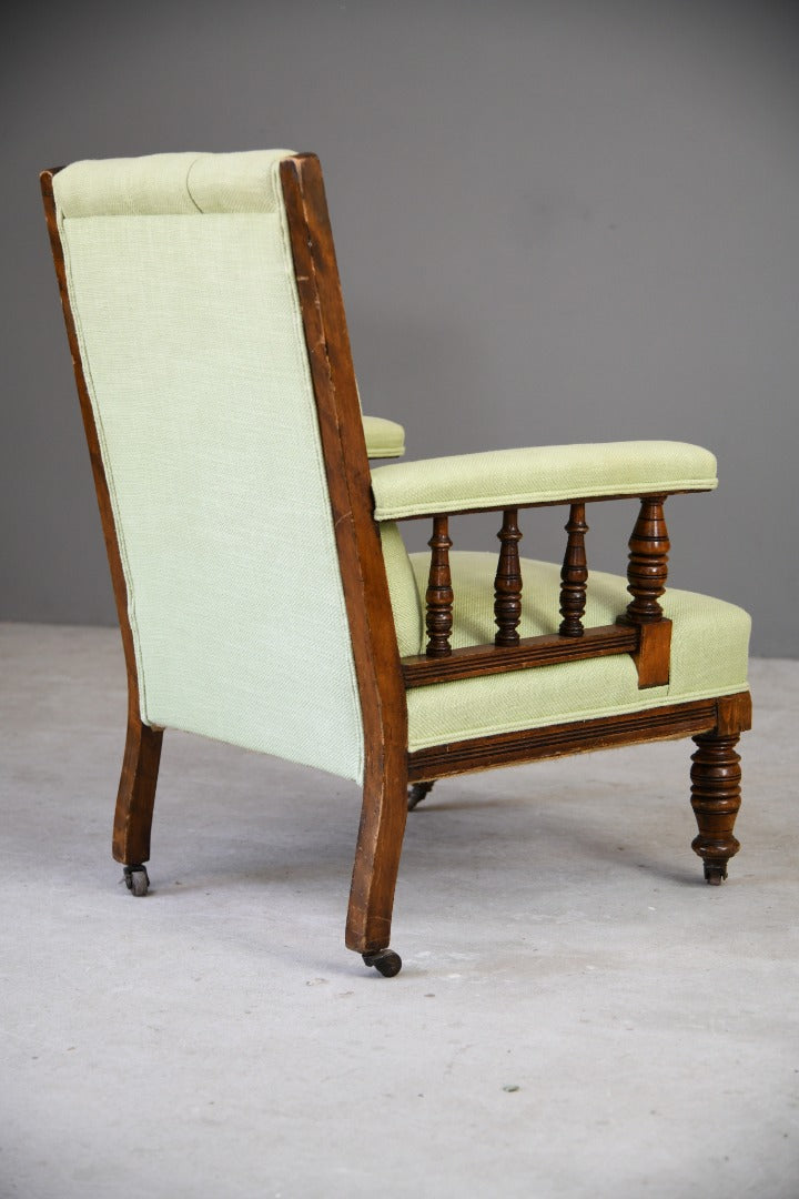 Victorian Upholstered Library Reading Chair – Kernow Furniture