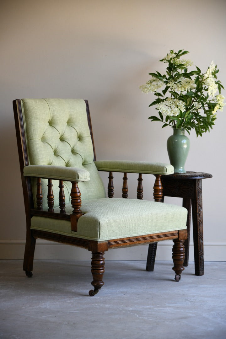 Victorian Upholstered Library Reading Chair – Kernow Furniture