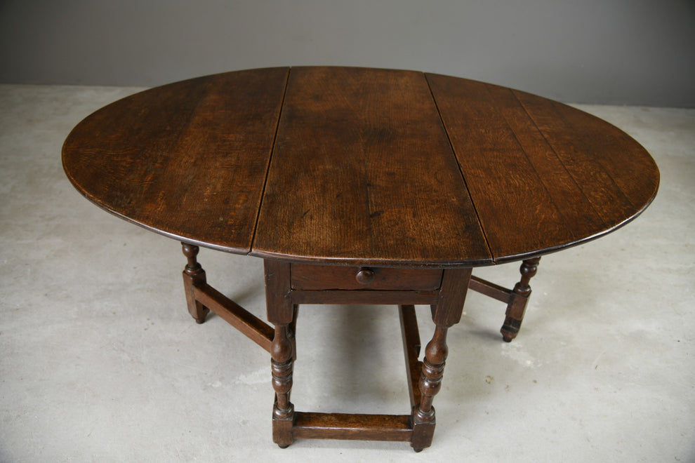 Antique Solid Oak Drop Leaf Table – Kernow Furniture