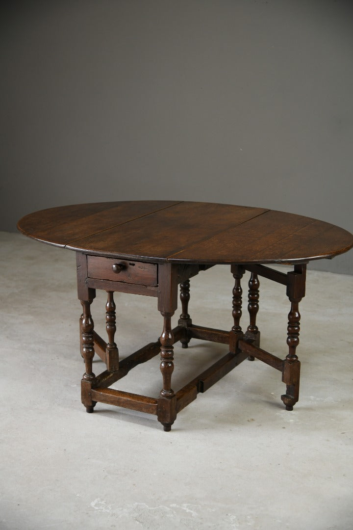 Antique Solid Oak Drop Leaf Table – Kernow Furniture