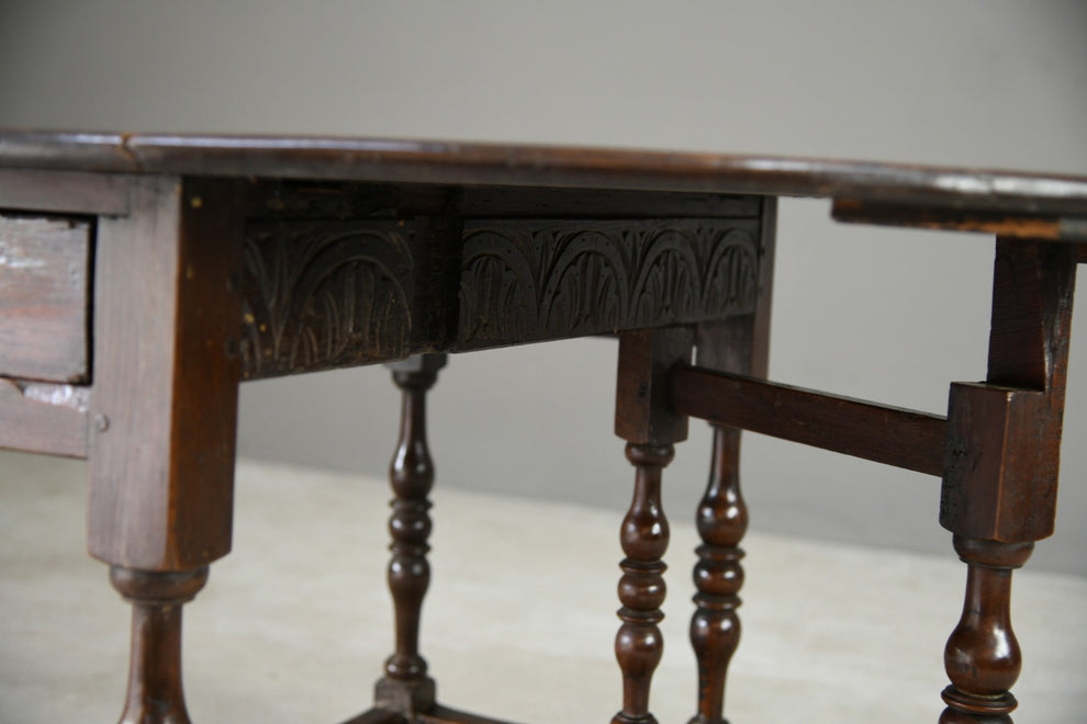 Antique Solid Oak Drop Leaf Table – Kernow Furniture
