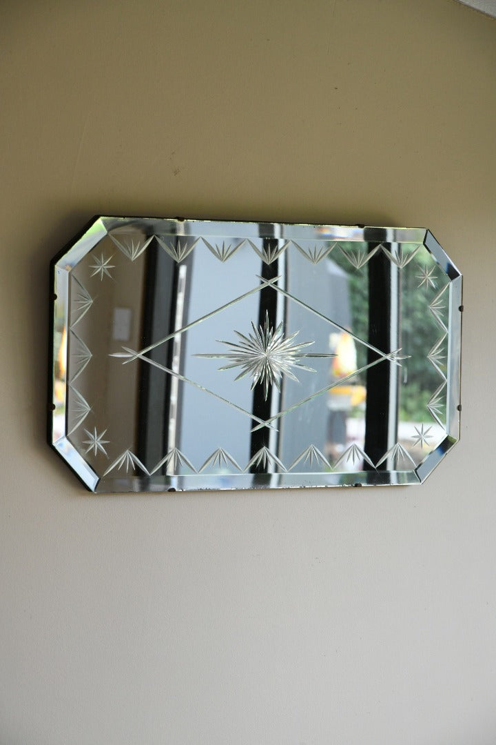 Vintage Etched Frameless Mirror – Kernow Furniture