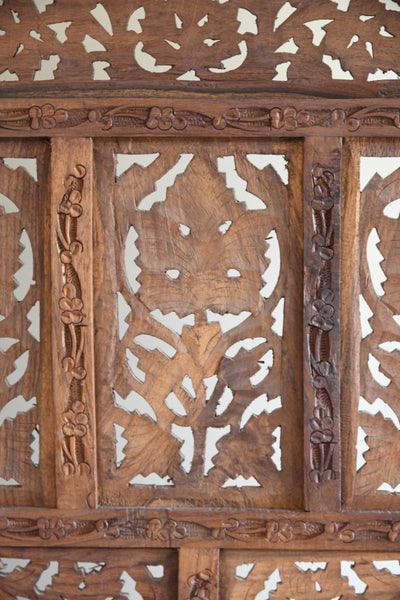 Pierced & Carved Teak Indian Privacy Screen – Kernow Furniture