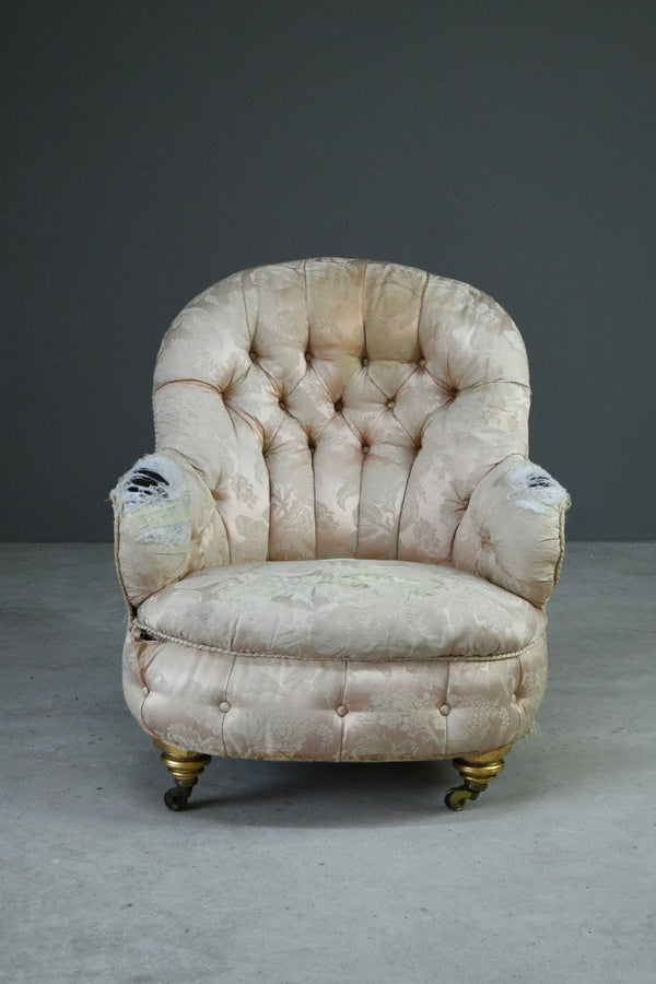 Victorian Button Back Armchair – Kernow Furniture