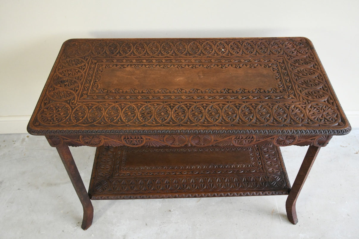 Carved Anglo Indian Occasional Table – Kernow Furniture