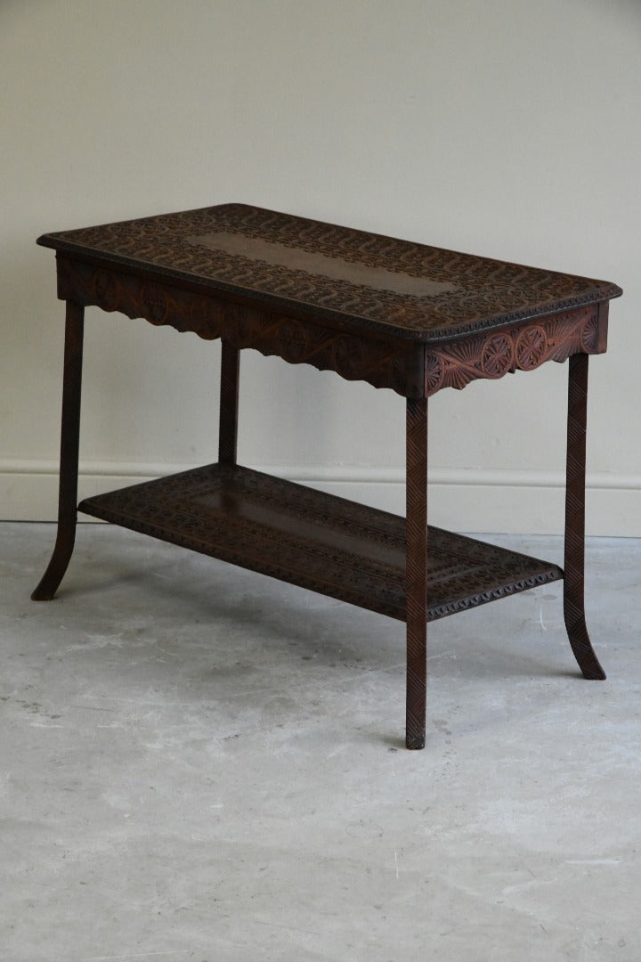 Carved Anglo Indian Occasional Table – Kernow Furniture