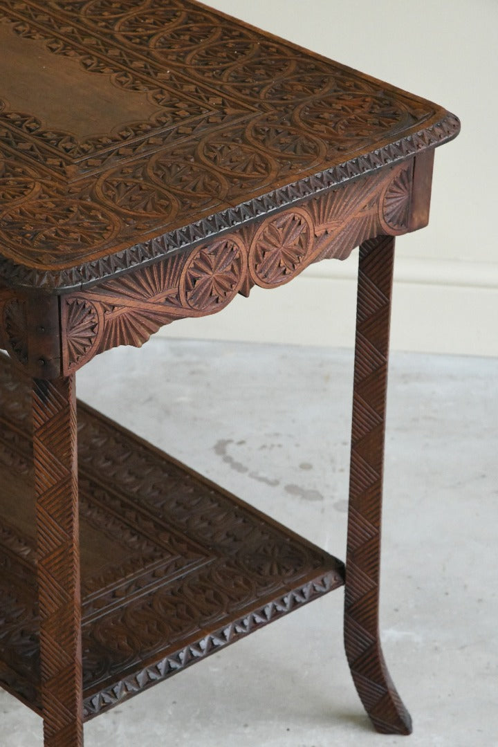 Carved Anglo Indian Occasional Table – Kernow Furniture