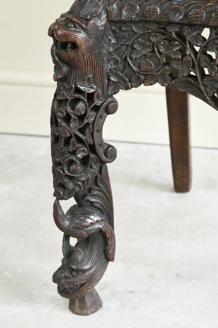 Anglo Indian Carved Padouk Chair – Kernow Furniture