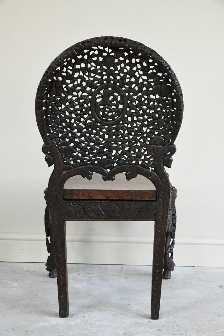 Anglo Indian Carved Padouk Chair – Kernow Furniture