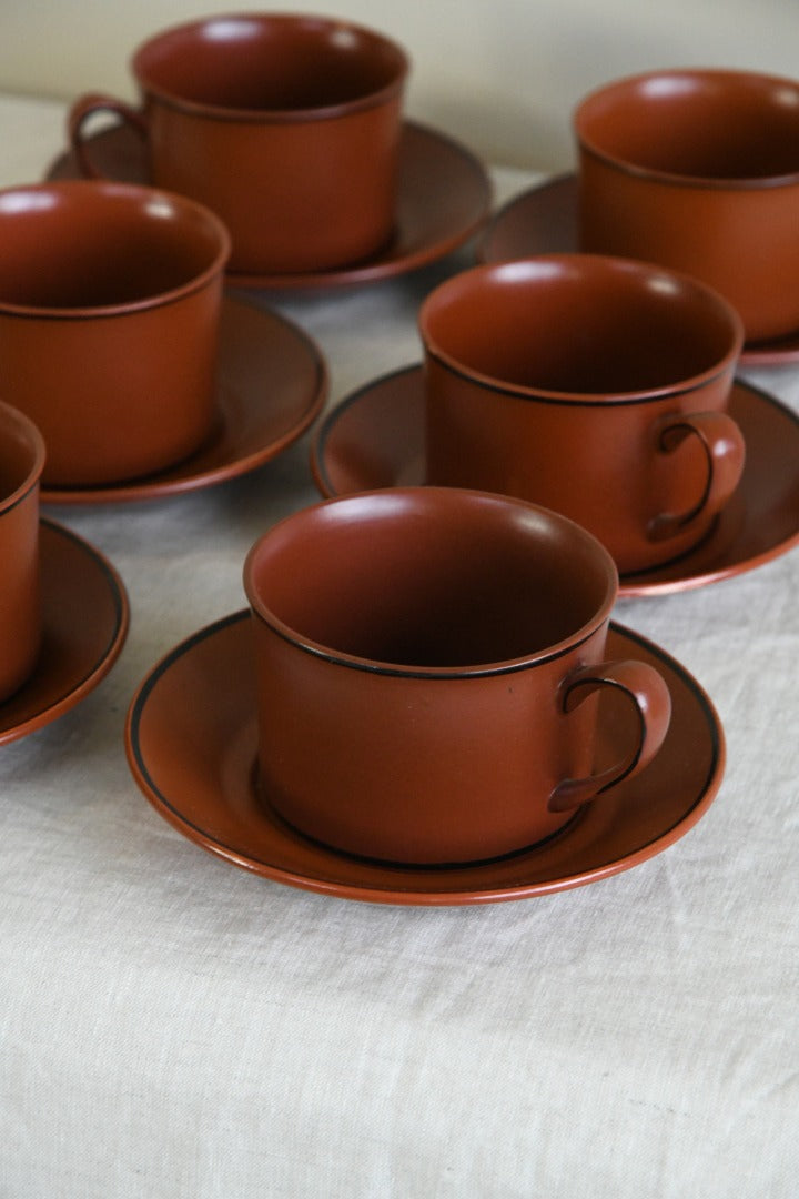 6 Royal Worcester Crown Ware Large Cups and Saucers – Kernow Furniture