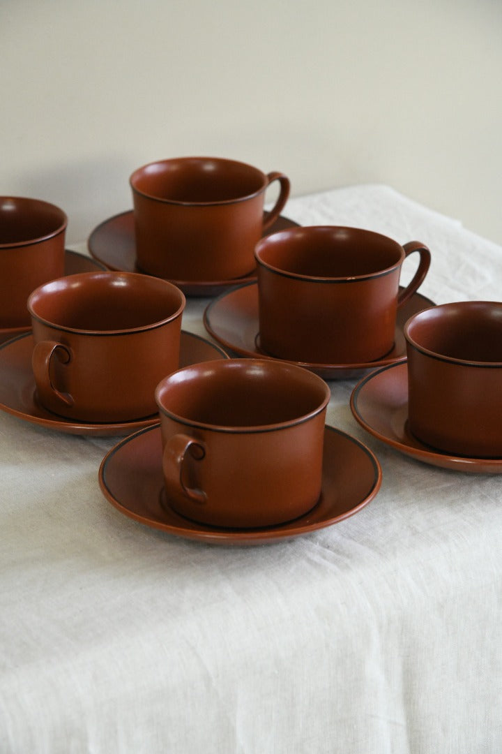 6 Royal Worcester Crown Ware Large Cups and Saucers – Kernow Furniture